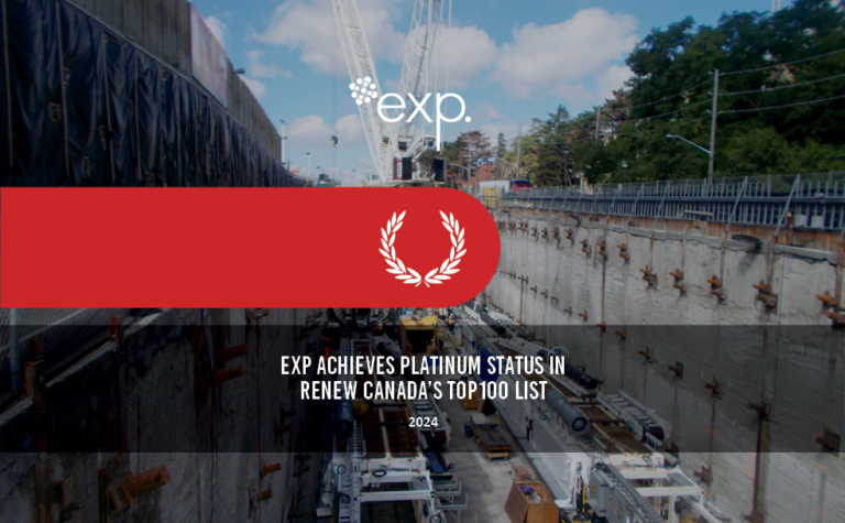 EXP achieves Platinum status in the 2024 ReNew Canada's Top100 Projects Report | EXP